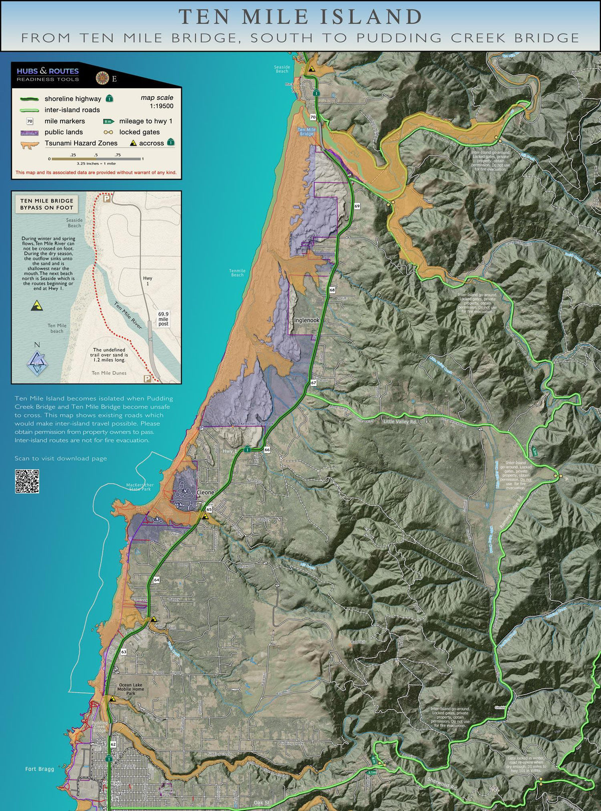 Hubs & Routes Ten Mile Island Map by SocialGood Fund | Avenza Maps