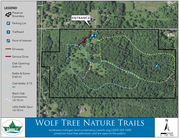 SWMLC's Wolf Tree Nature Trails Map by Southwest Michigan Land ...