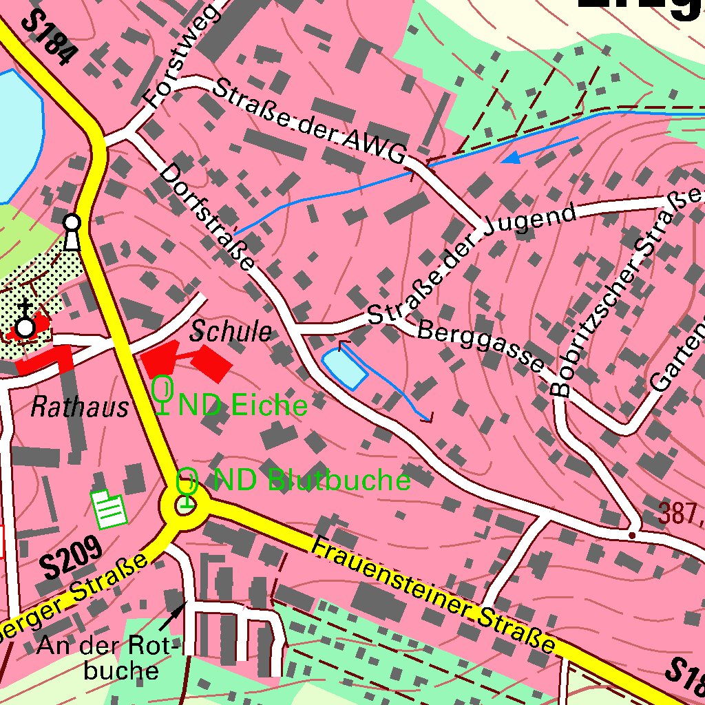 Berthelsdorf/Erzgeb., Weißenborn/Erzgeb. (1:10,000 scale) Map by ...