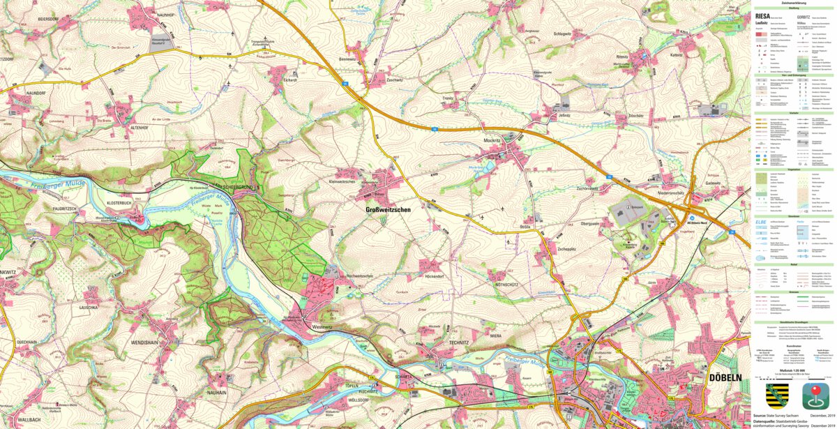 Döbeln, Döbeln, Stadt (1:25,000 scale) Map by Staatsbetrieb ...