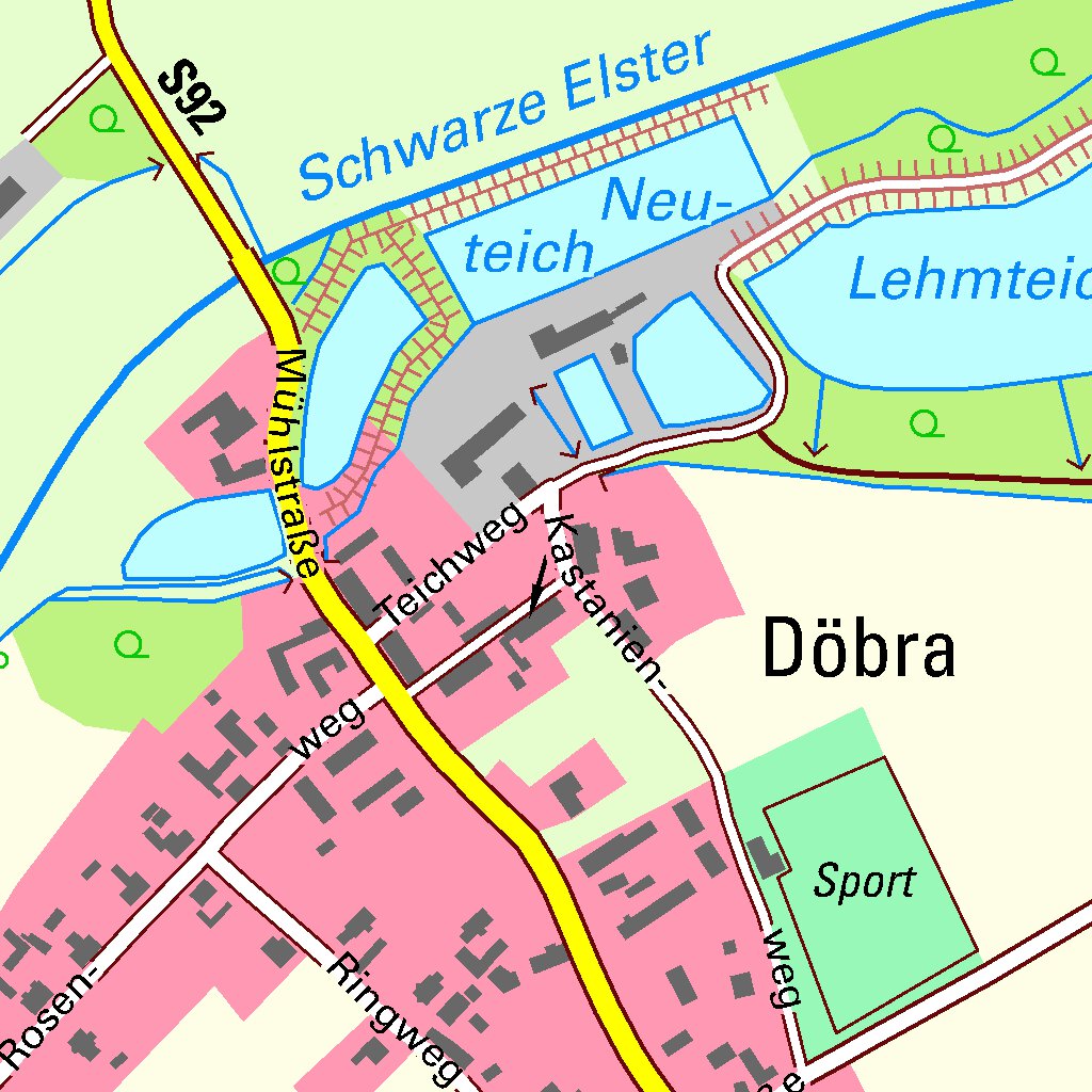 Döbra, Oßling (1:10,000 scale) Map by Staatsbetrieb Geobasisinformation ...