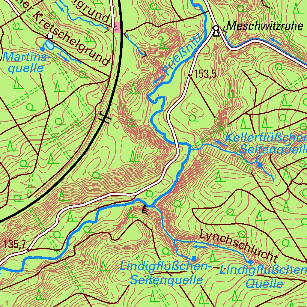 Dresdner Heide, Dresden, Stadt (1:25,000 scale) Map by Staatsbetrieb ...
