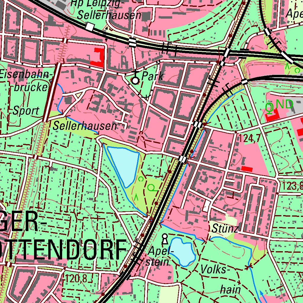 Engelsdorf, Leipzig, Stadt (1:25,000 scale) Map by Staatsbetrieb ...