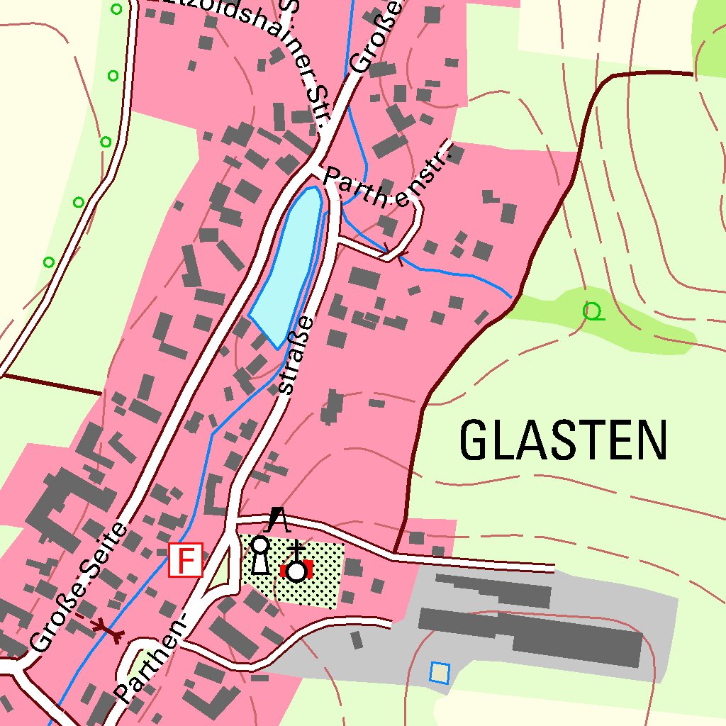 Glasten, Bad Lausick, Stadt (1:10,000 scale) Map by Staatsbetrieb ...