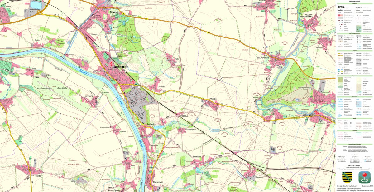 Glaubitz, Glaubitz (1:25,000 scale) Map by Staatsbetrieb ...