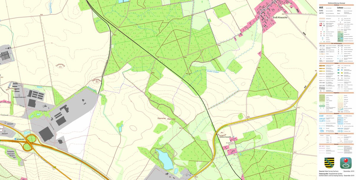 Groß-Krauscha, Neißeaue (1:10,000 scale) Map by Staatsbetrieb ...