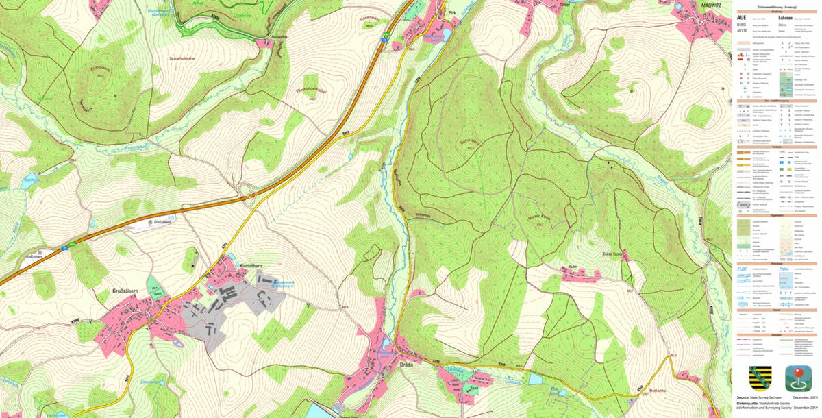 Großzöbern, Weischlitz (1:10,000 scale) Map by Staatsbetrieb ...