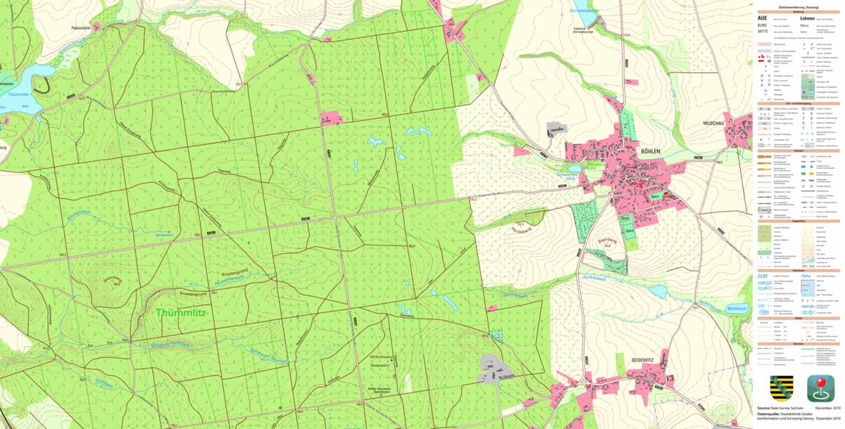 Keiselwitz, Grimma, Stadt (1:10,000 scale) Map by Staatsbetrieb ...