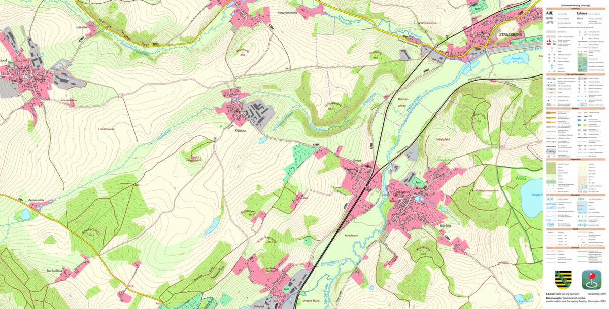 Kürbitz, Weischlitz (1:10,000 scale) Map by Staatsbetrieb ...