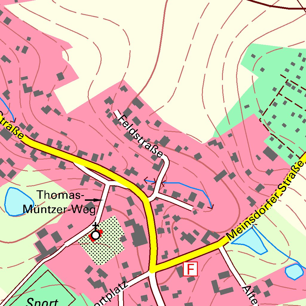 Langenberg, Callenberg (1:10,000 scale) Map by Staatsbetrieb ...