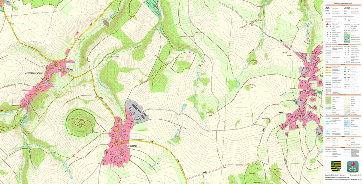 Luchau, Glashütte, Stadt (1:10,000 scale) Map by Staatsbetrieb ...