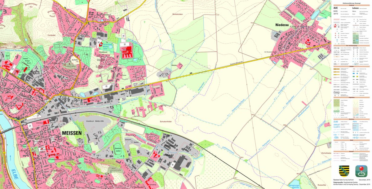 Meißen, Meißen, Stadt (1:10,000 scale) Map by Staatsbetrieb ...