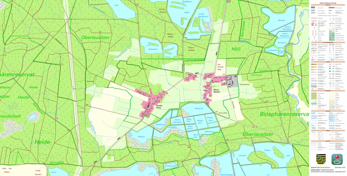 Mönau, Boxberg/O.L. (1:10,000 scale) Map by Staatsbetrieb ...