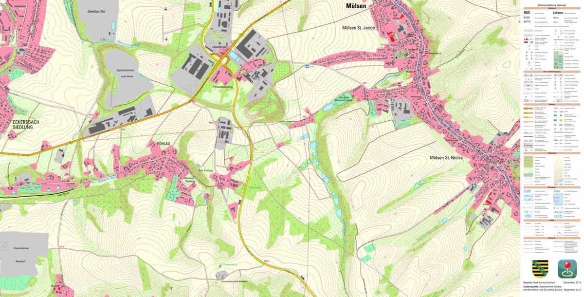 Mülsen St. Jacob, Mülsen (1:10,000 scale) Map by Staatsbetrieb ...