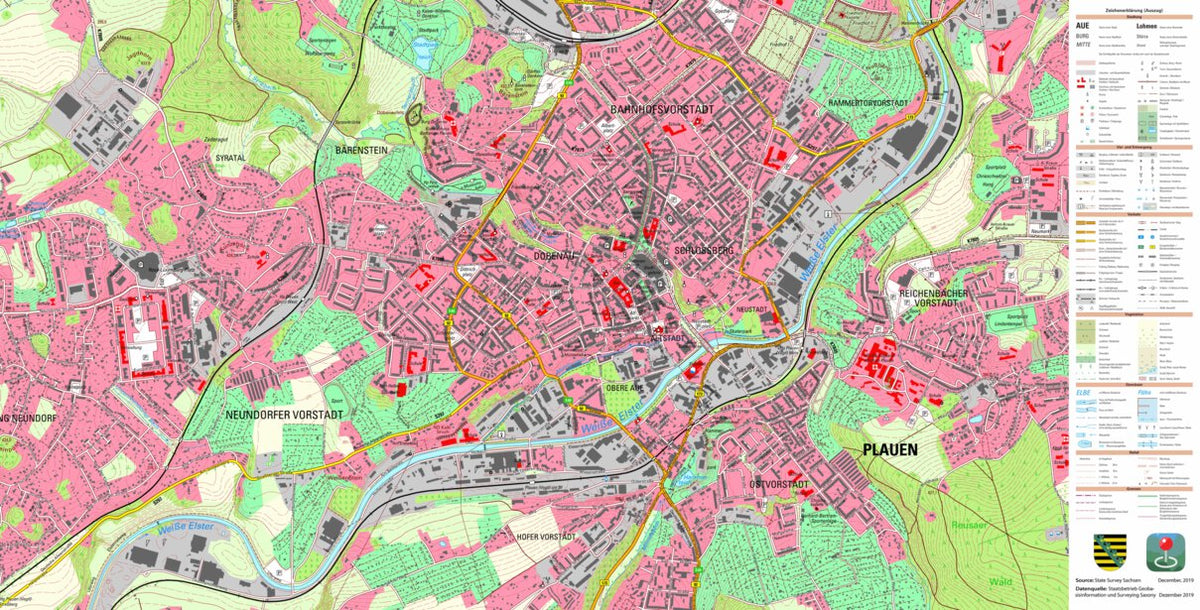 Neundorfer Vorstadt, Plauen, Stadt (1:10,000 scale) Map by ...