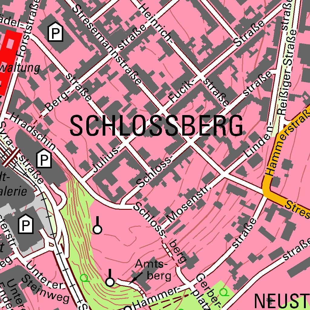 Neundorfer Vorstadt, Plauen, Stadt (1:10,000 scale) Map by ...