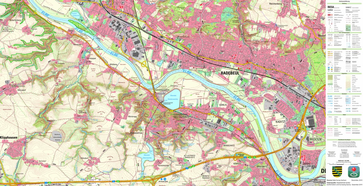 Radebeul, Stadt, Radebeul, Stadt (1:25,000 scale) Map by Staatsbetrieb ...