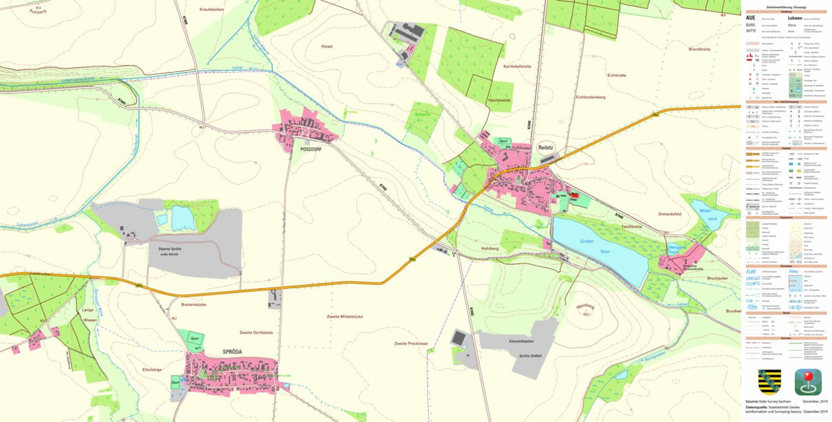 Reibitz, Löbnitz (1:10,000 scale) Map by Staatsbetrieb ...