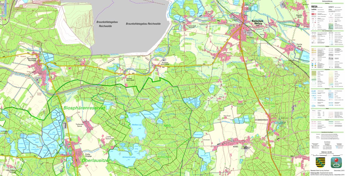 Reichwalde, Boxberg/O.L. (1:25,000 scale) Map by Staatsbetrieb ...