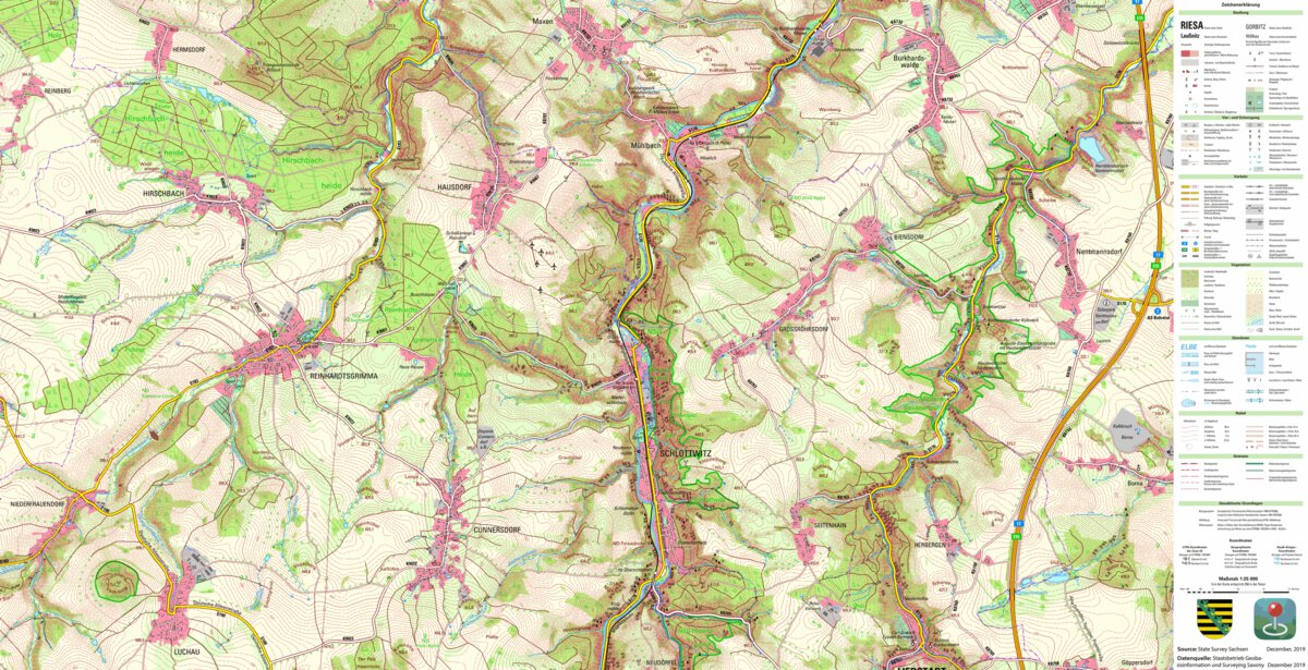 Reinhardtsgrimma, Glashütte, Stadt (1:25,000 scale) Map by ...