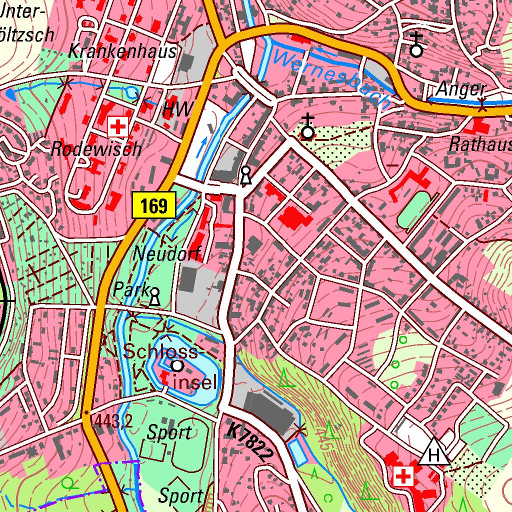 Rodewisch, Rodewisch, Stadt (1:25,000 scale) Map by Staatsbetrieb ...
