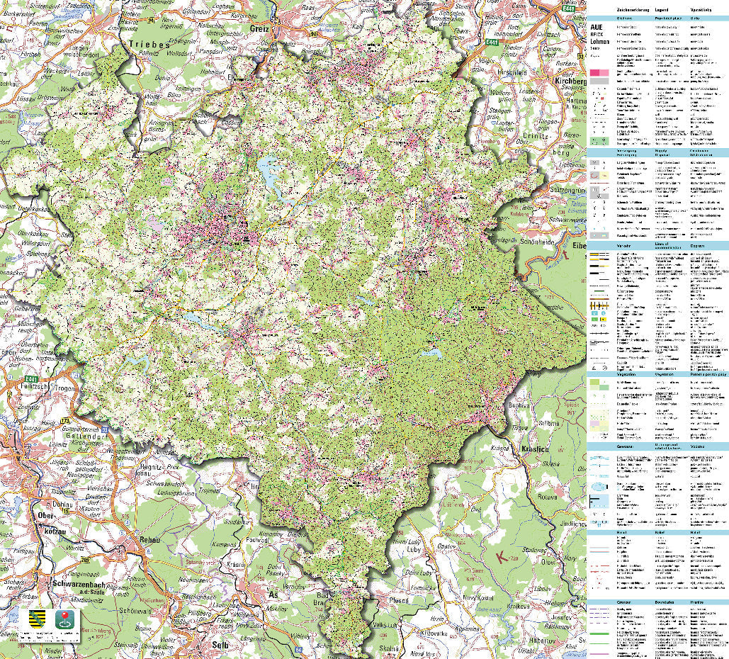 Rural District of Vogtlandkreis (1:50,000 scale) Map by Staatsbetrieb ...