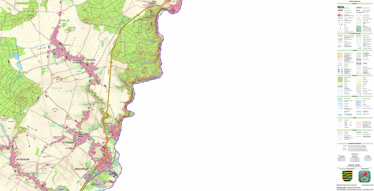 Schlegel, Zittau, Stadt (1:25,000 scale) Map by Staatsbetrieb ...