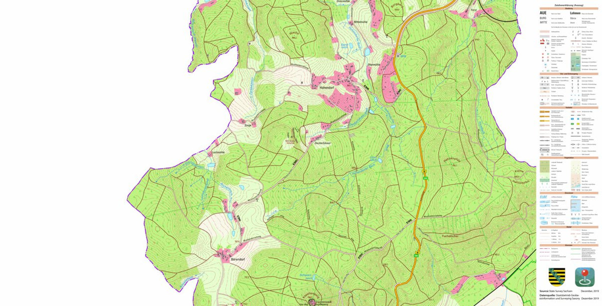 Schönberg, Bad Brambach (1:10,000 scale) Map by Staatsbetrieb ...