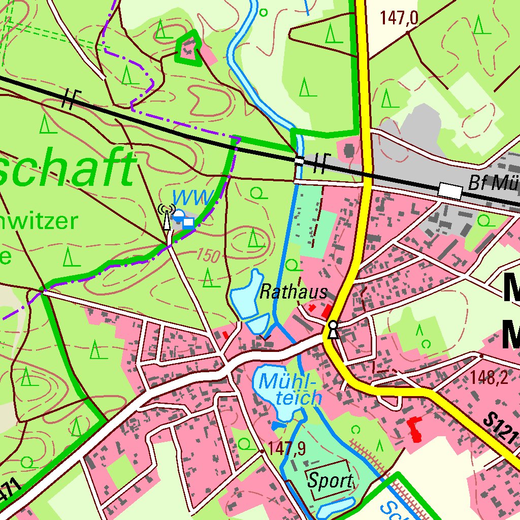 See, Niesky, Stadt (1:25,000 scale) Map by Staatsbetrieb ...