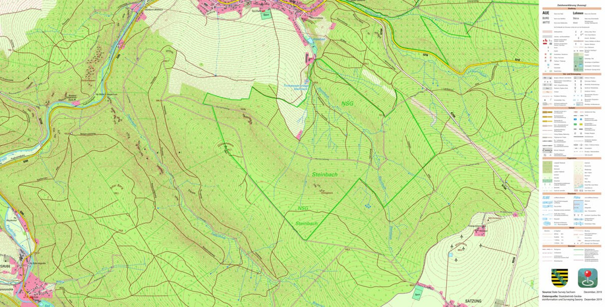 Steinbach, Jöhstadt, Stadt (1:10,000 scale) Map by Staatsbetrieb ...