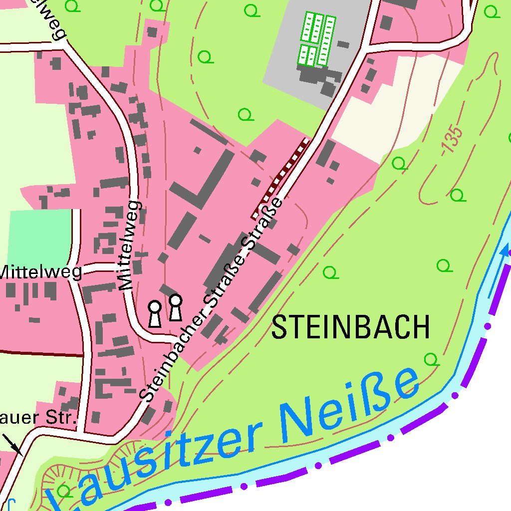 Steinbach, Rothenburg/O.L., Stadt (1:10,000 scale) Map by Staatsbetrieb ...