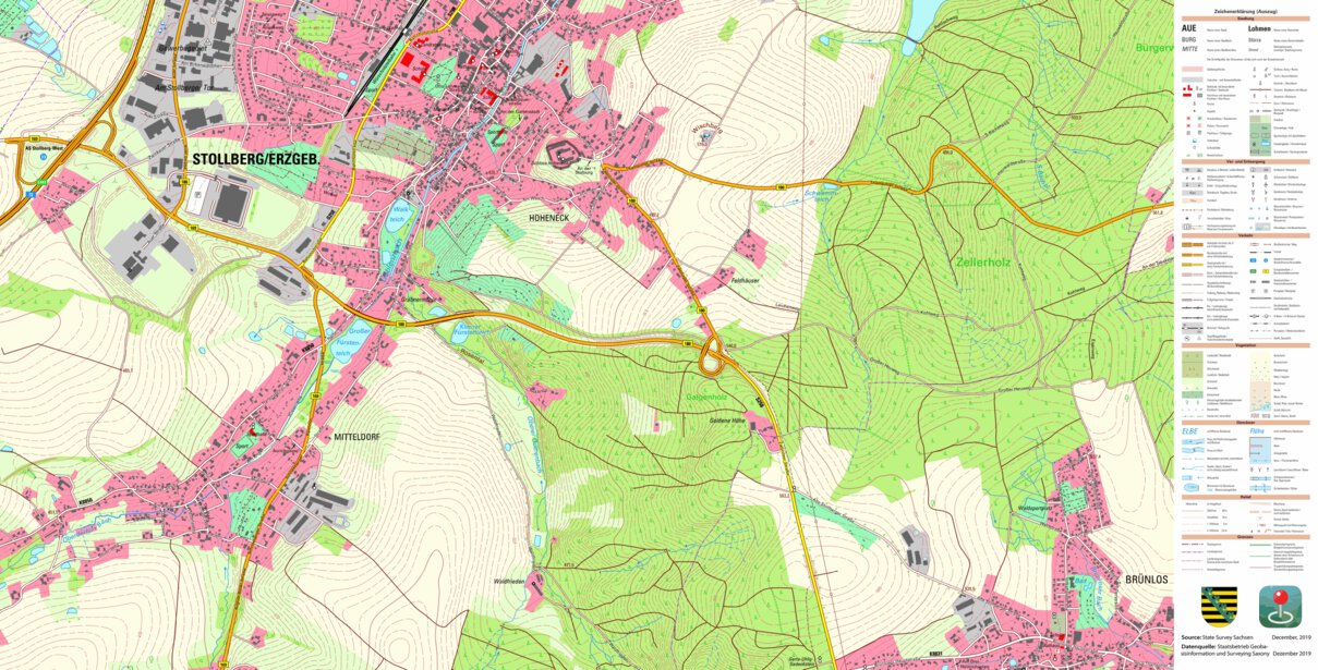 Stollberg/Erzgeb., Stollberg/Erzgeb., Stadt (1:10,000 scale) Map by ...