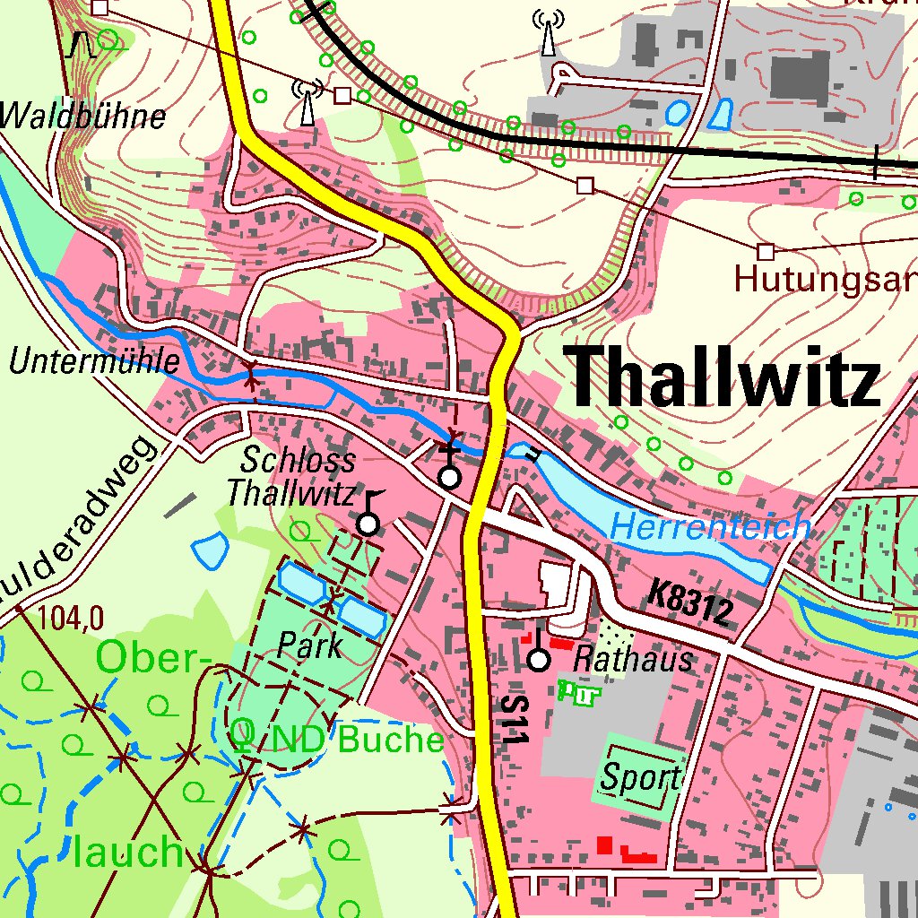 Thallwitz, Thallwitz (1:25,000 scale) Map by Staatsbetrieb ...