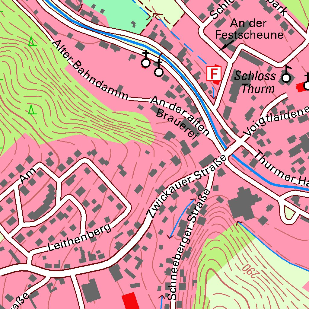 Thurm, Mülsen (1:10,000 scale) Map by Staatsbetrieb Geobasisinformation ...