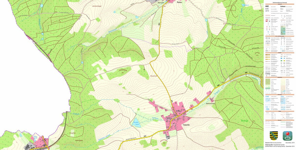 Tobertitz, Weischlitz (1:10,000 scale) Map by Staatsbetrieb ...