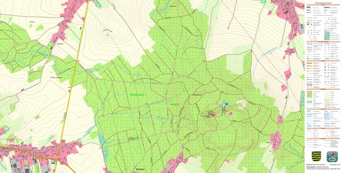 Walddorf, Kottmar (1:10,000 scale) Map by Staatsbetrieb ...