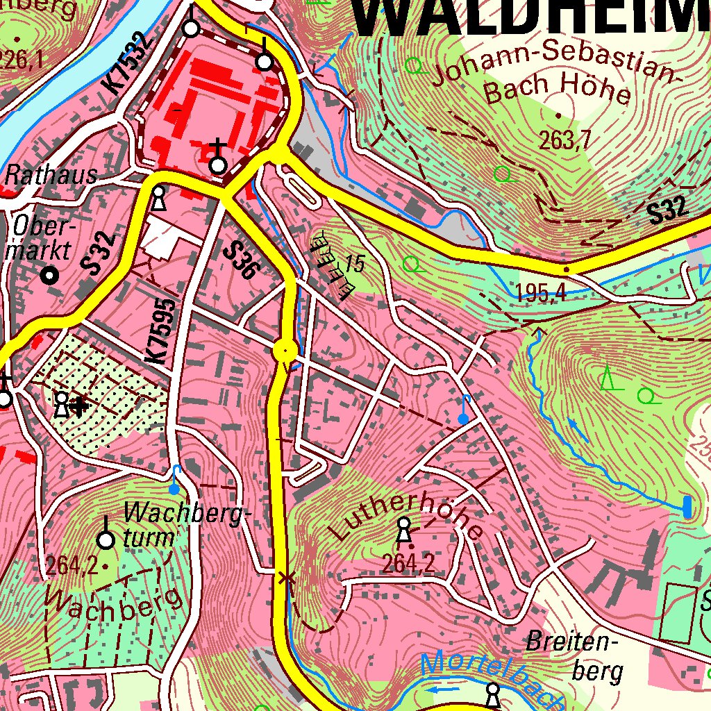 Waldheim, Waldheim, Stadt (1:25,000 scale) Map by Staatsbetrieb ...