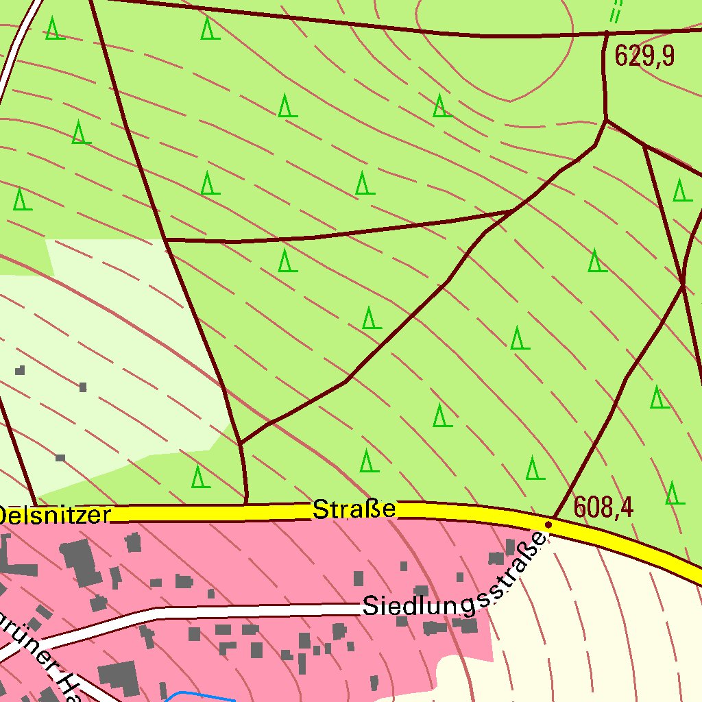 Werda, Werda (1:10,000 scale) Map by Staatsbetrieb Geobasisinformation ...
