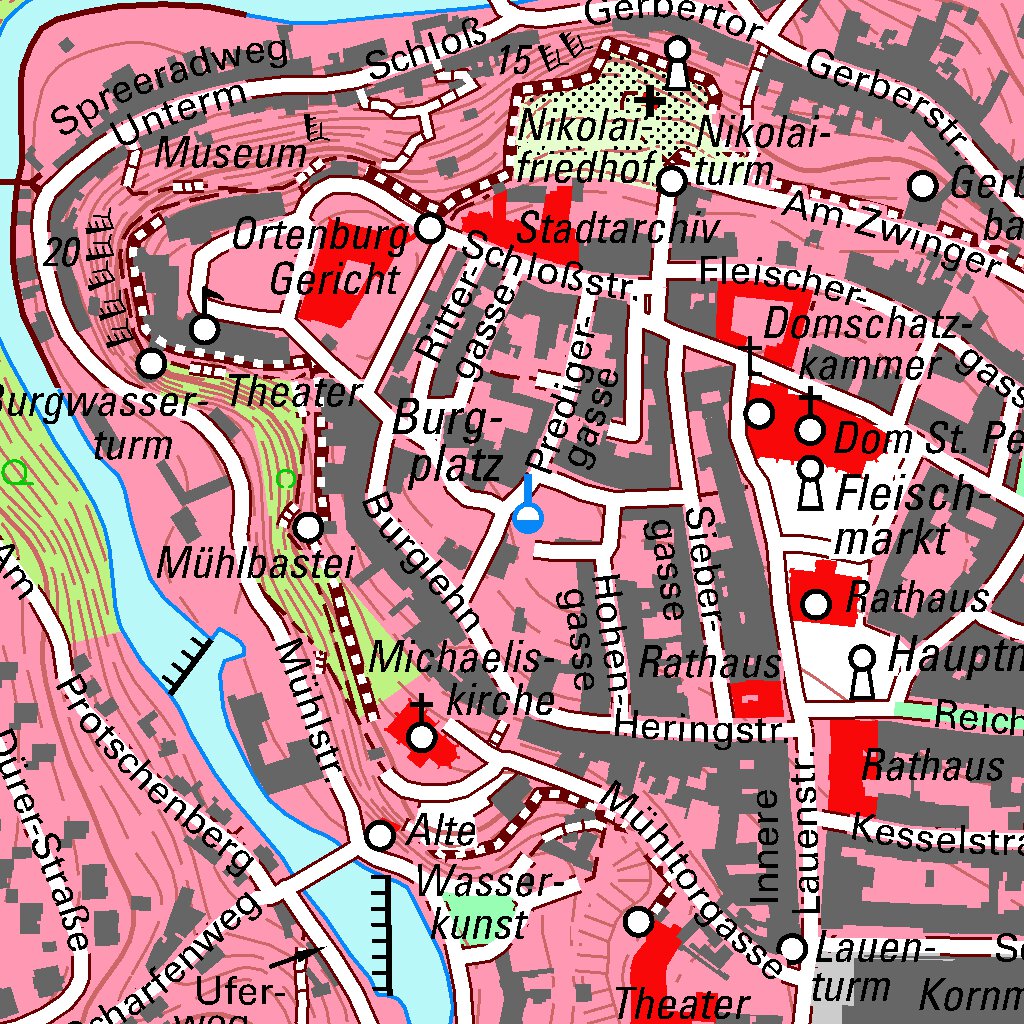 Westvorstadt, Bautzen, Stadt (1:10,000 scale) Map by Staatsbetrieb ...