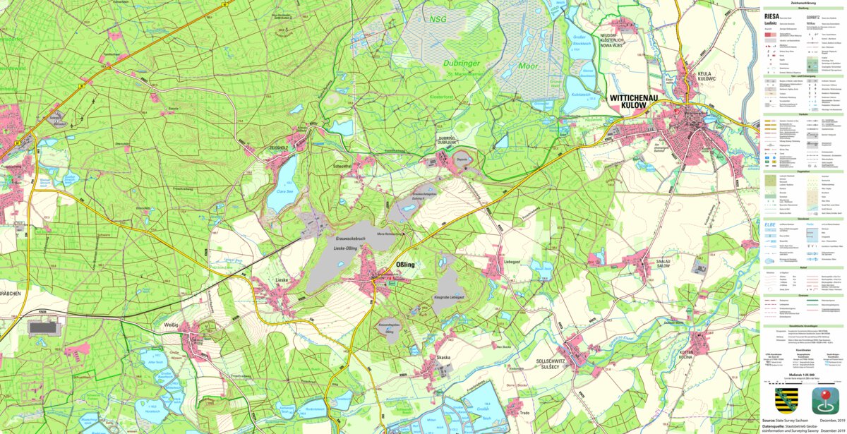 Wittichenau, Wittichenau, Stadt (1:25,000 scale) Map by Staatsbetrieb ...