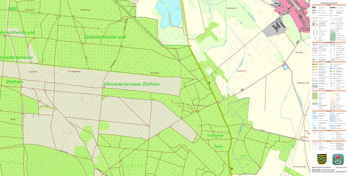 Zeithain, Zeithain (1:10,000 scale) Map by Staatsbetrieb ...