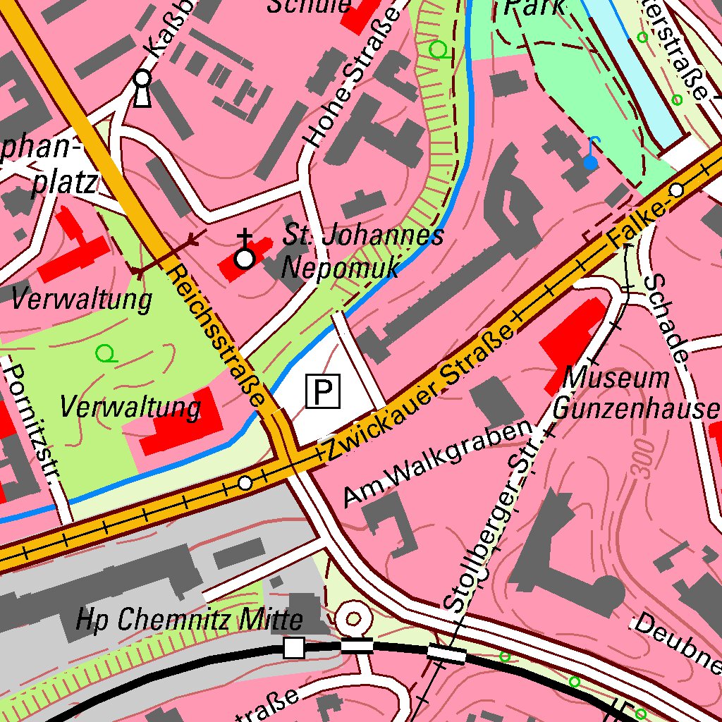 Zentrum, Chemnitz, Stadt (1:10,000 scale) Map by Staatsbetrieb ...