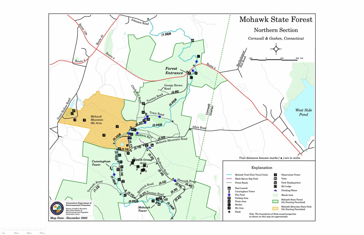 Mohawk Mountain State Park North (Summer) Map by State of Connecticut ...