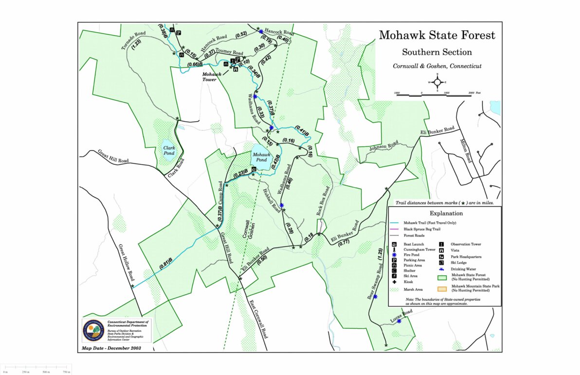 Mohawk Mountain State Park South (Summer) Map by State of Connecticut ...