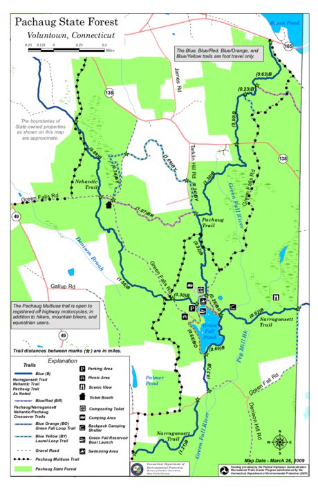 Pachaug State Forest - Green Falls Map by State of Connecticut DEEP ...