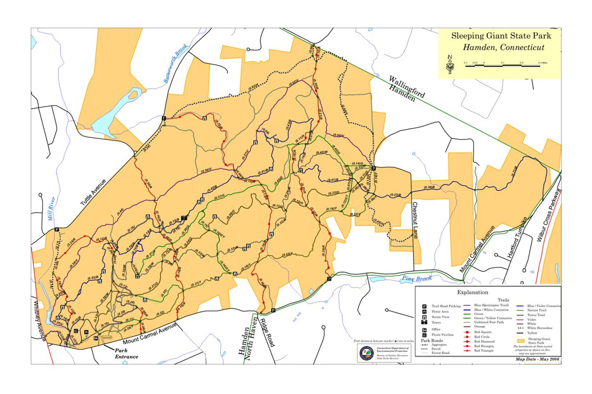 Sleeping Giant State Park Map by State of Connecticut DEEP | Avenza Maps