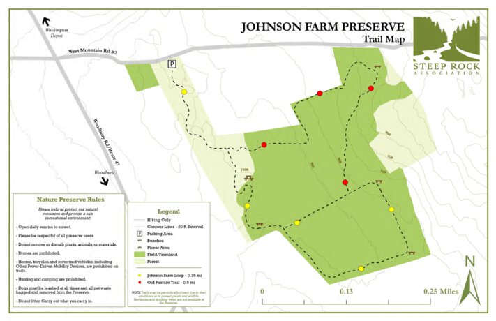Johnson Farm at West Mountain Preserve Map by Steep Rock Association ...