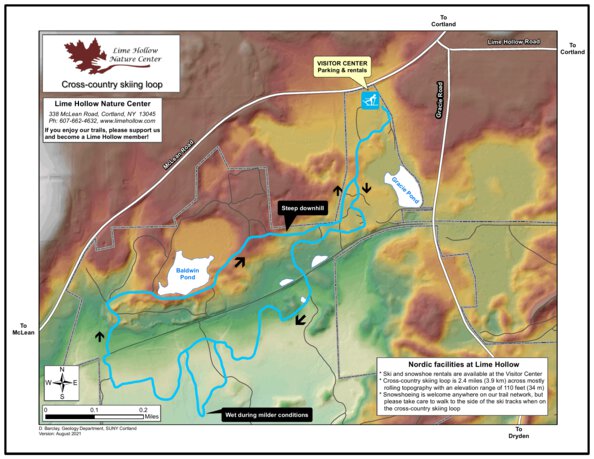 Lime Hollow cross-country skiing Map by SUNY Cortland | Avenza Maps