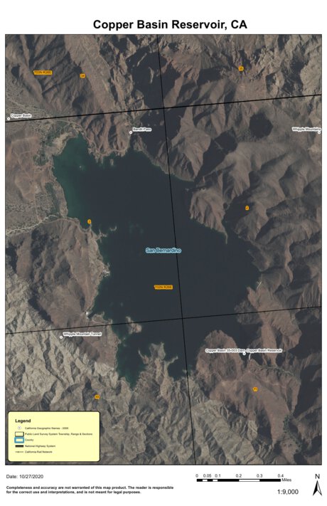 Copper Basin Reservoir, CA Map by Super See Services | Avenza Maps