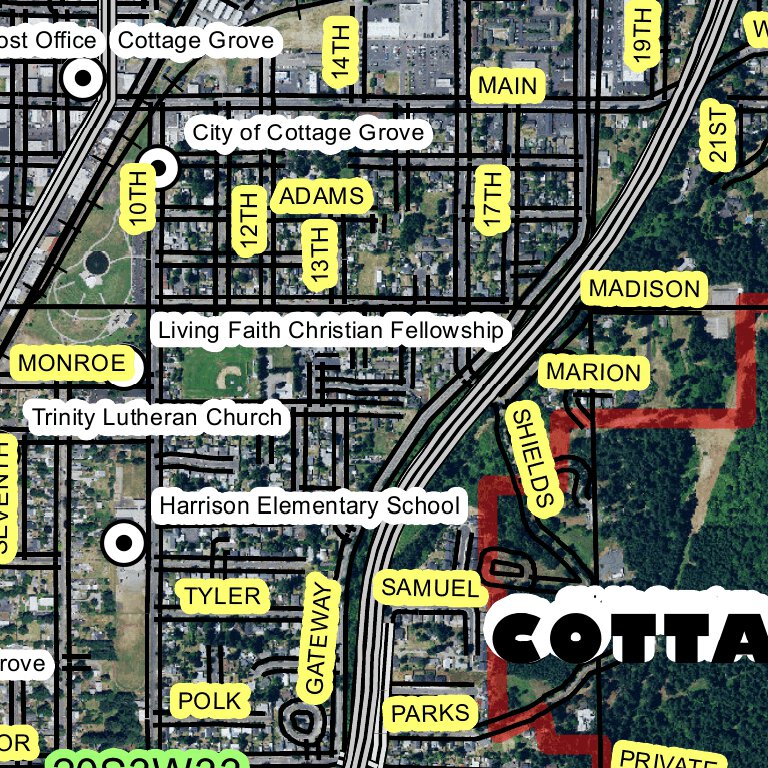 Cottage Grove Oregon Map by Super See Services | Avenza Maps
